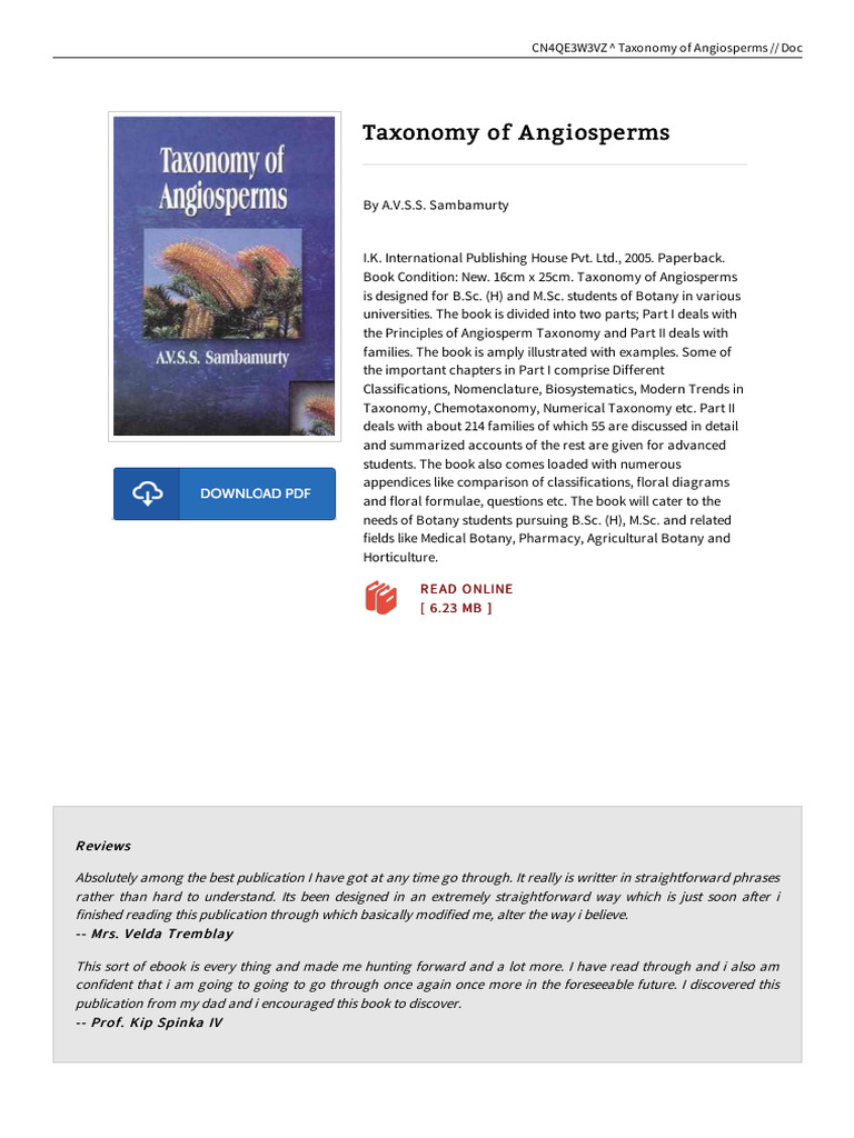 Taxonomy of Angiosperms | PDF | Biology | Science