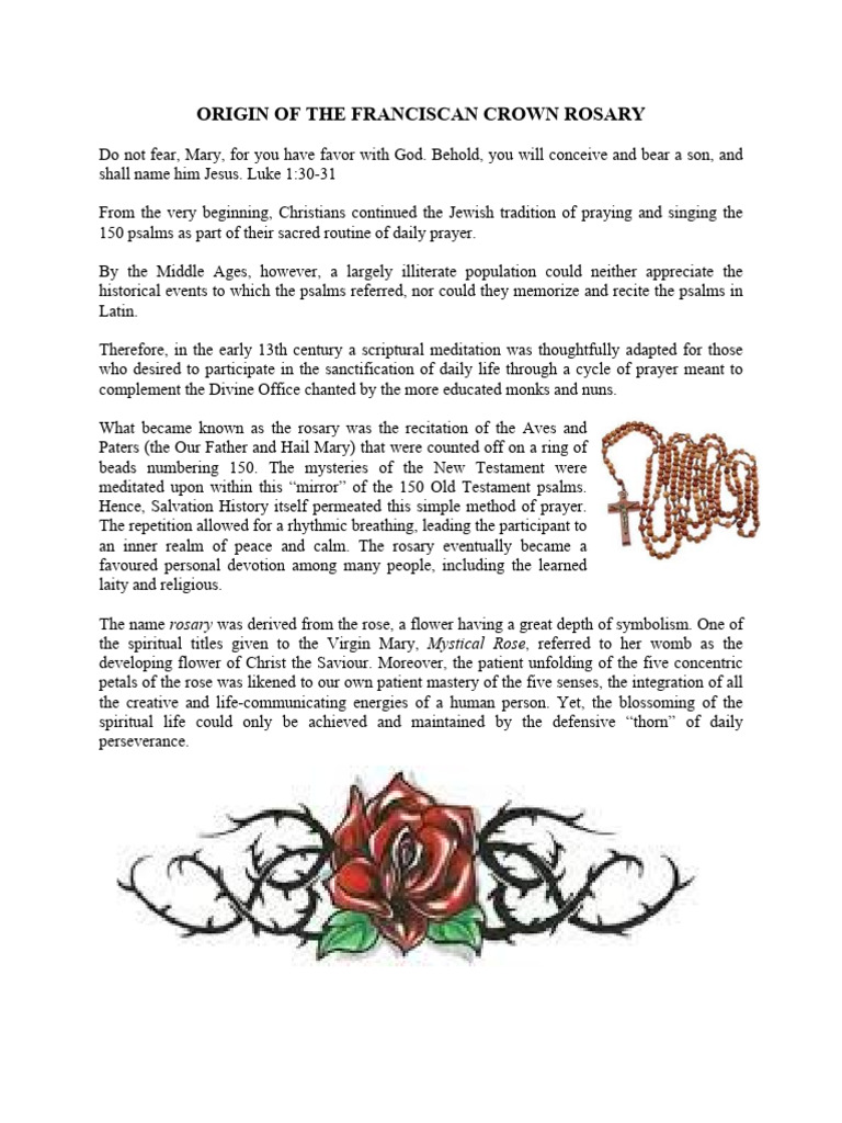 History of the Franciscan Crown Rosary | PDF | Rosary | Prayer