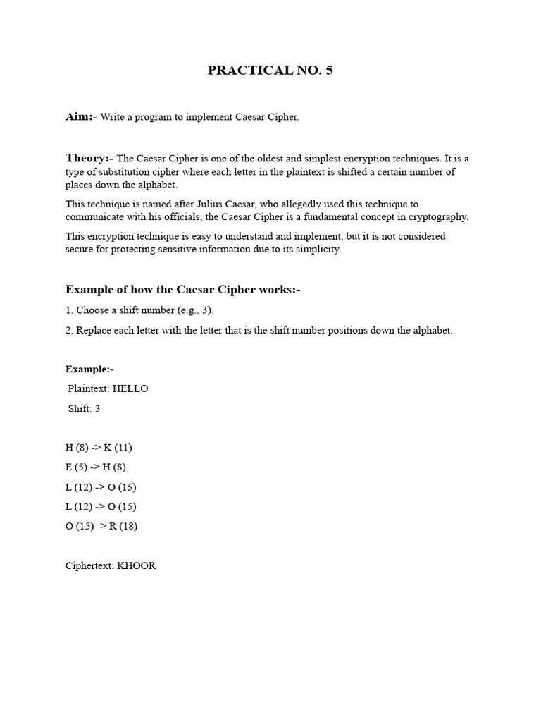 Implementing Caesar Cipher Program | PDF