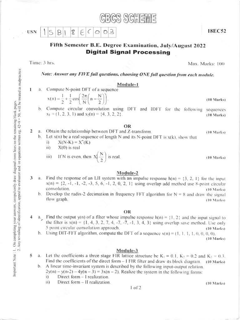 DSP_2018_Scheme | PDF | Control Theory | Fourier Analysis