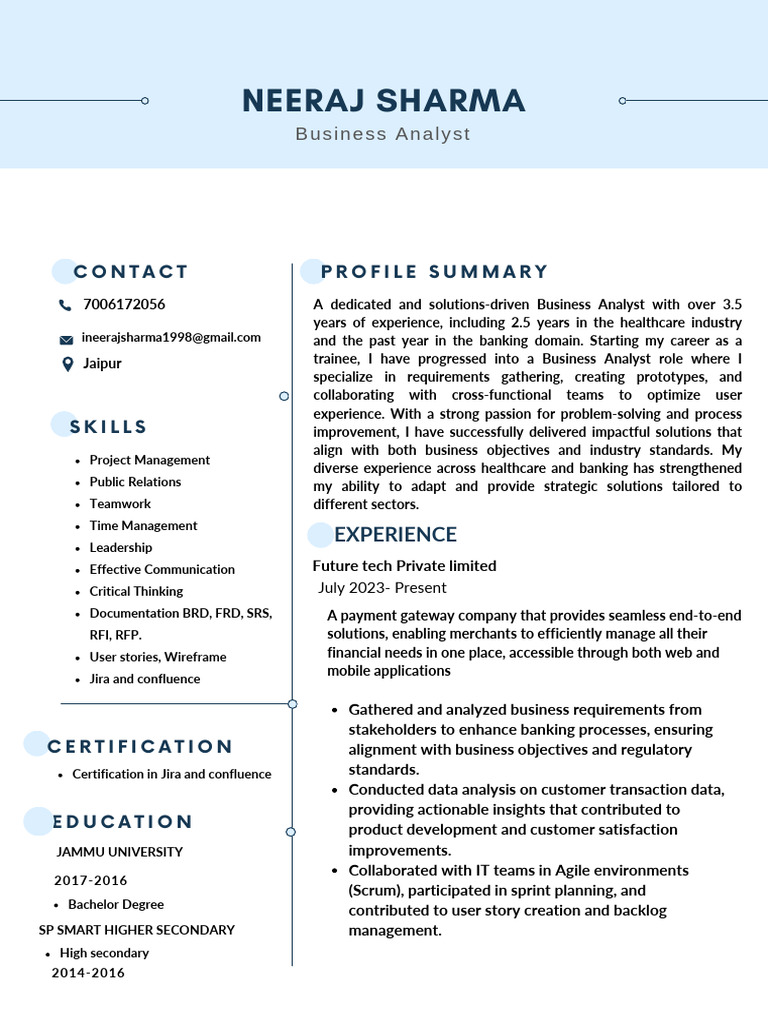 Neeraj Sharma Resume 1 - 1736572653247 - Neeraj Sharma | PDF | Agile Software Development ...