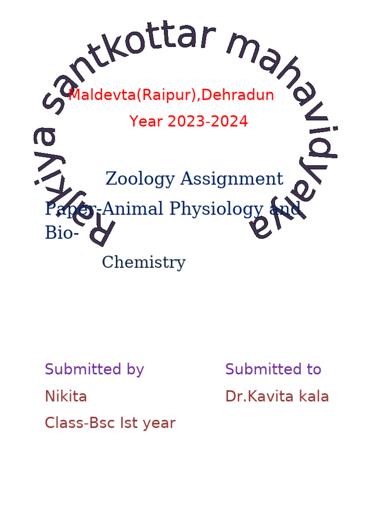 Zoology Assignment | PDF