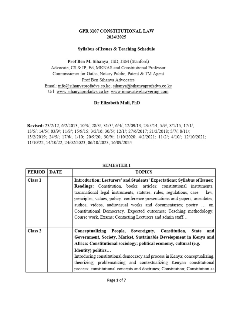 GPR - 3107 - Constitutional - Law 1 - Syllabus - of - Issues - 2024 ...