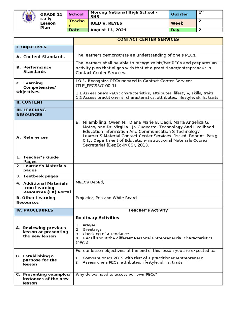 Contact Center Services (DLP-W2D2) | PDF | Learning | Psychology