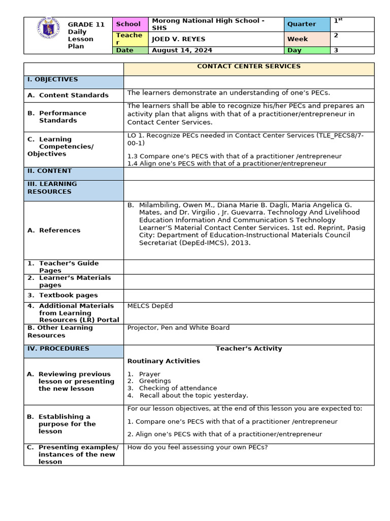 Contact Center Services (DLP-W2D3) | PDF | Learning | Entrepreneurship