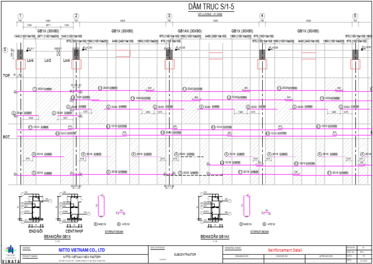Shop Drawing Rebar Beam S.1-5 | PDF