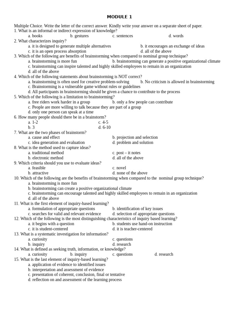 Iii. Module 1 5 Activities | PDF | Sampling (Statistics) | Citation