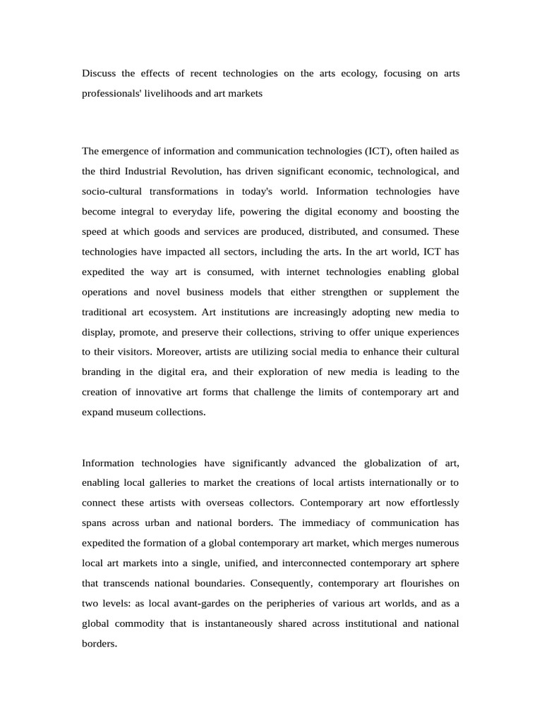 GQW0723-05 Discuss The Effects of Recent Technologies On The | PDF ...