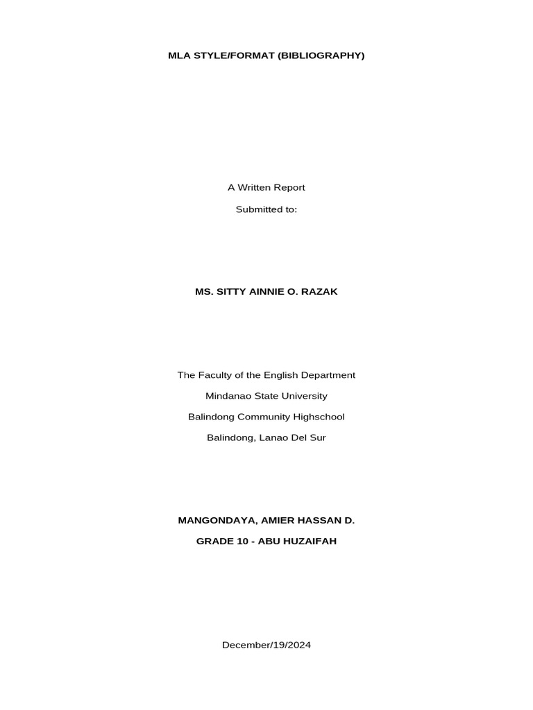 MLA STYLE | PDF | Citation | Publishing