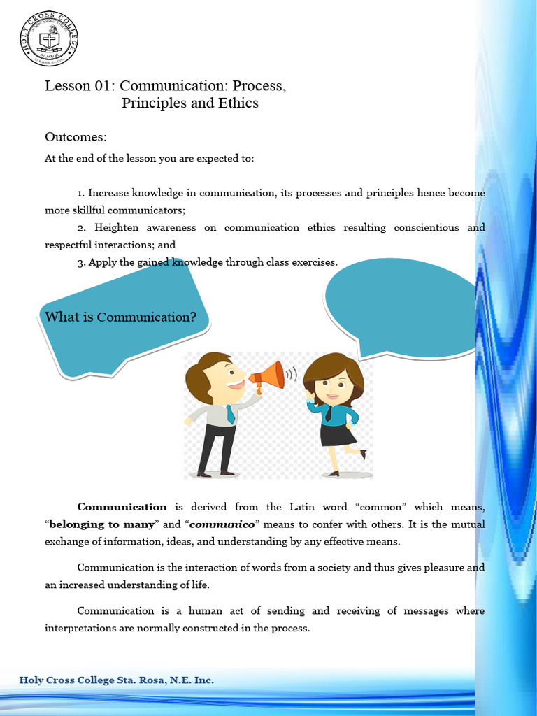 Communication, Principle and Ethics | PDF | Communication ...