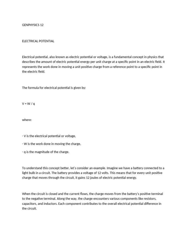 Genphysics 12 Wps Office | PDF | Voltage | Capacitance