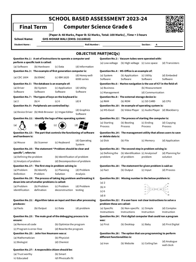cs grade6 EM | PDF | Operating System | Computer Hardware