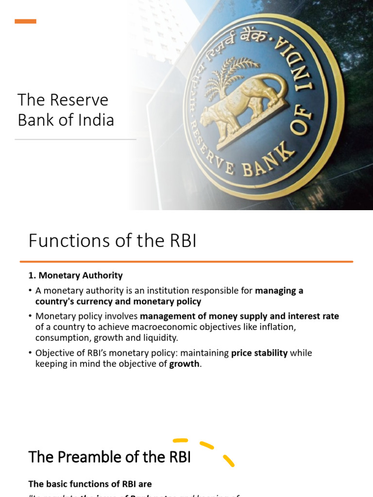 RBI Functions | PDF | United States Treasury Security | Reserve Bank Of ...