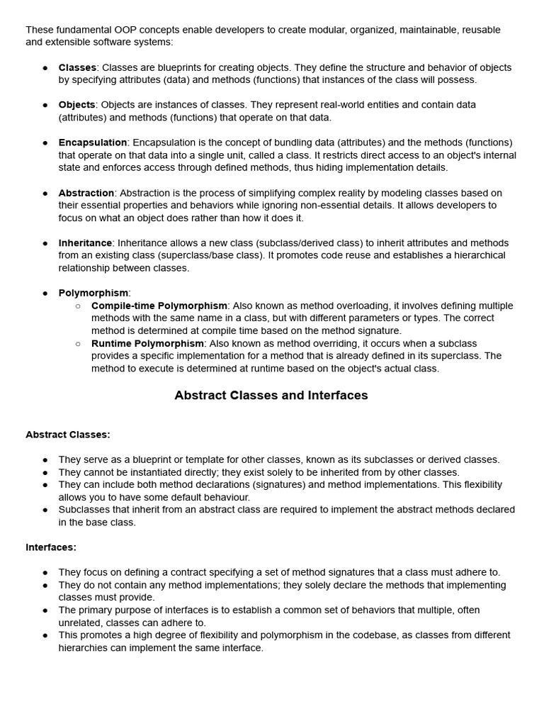 Day 1 - OOPs, SOLID Principles | PDF | Inheritance (Object Oriented ...
