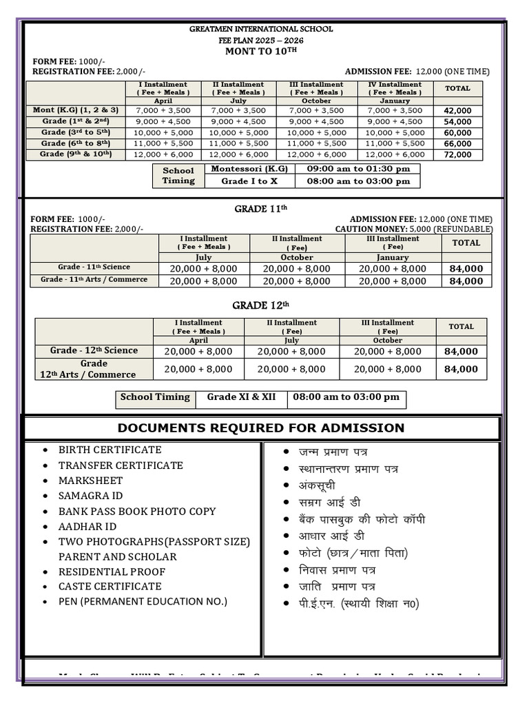 School Fees 2025 26 Pdf Government And Personhood