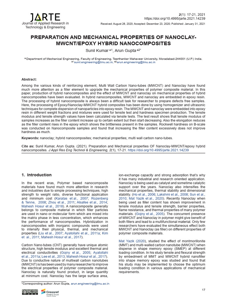 Preparation and Mechanical Properties of Nanoclay | PDF | Nanocomposite ...