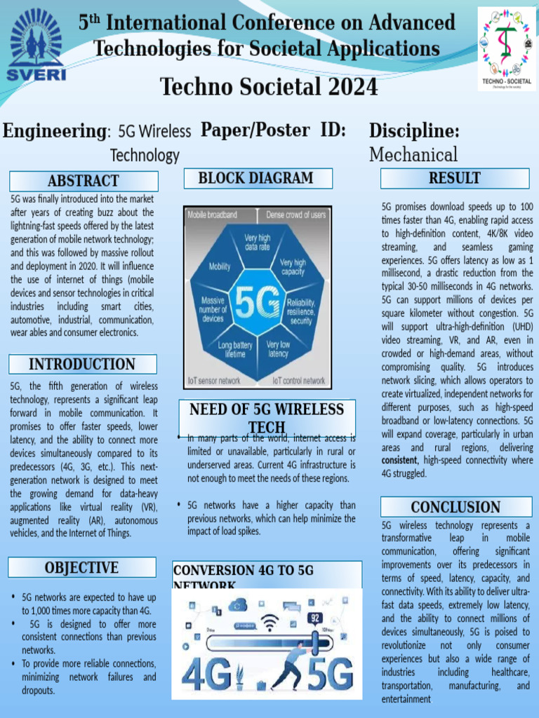 Poster Presentation 5g | PDF | 4 G | Internet Of Things
