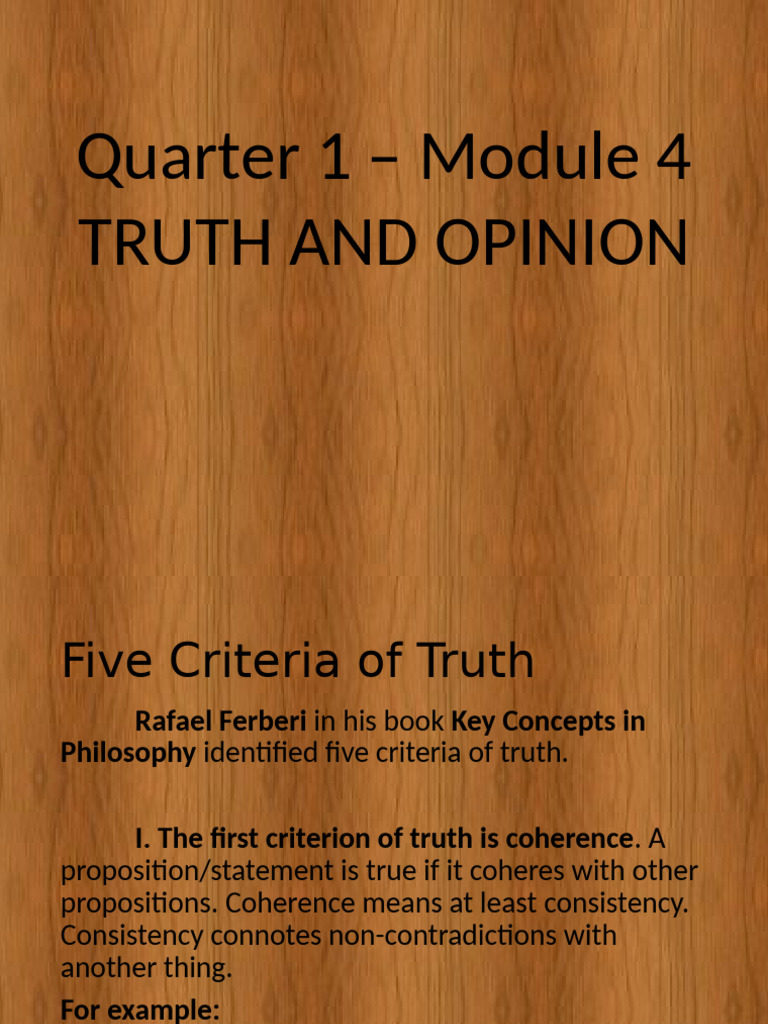 ppt-philo.M4 | PDF | Truth | Empirical Evidence
