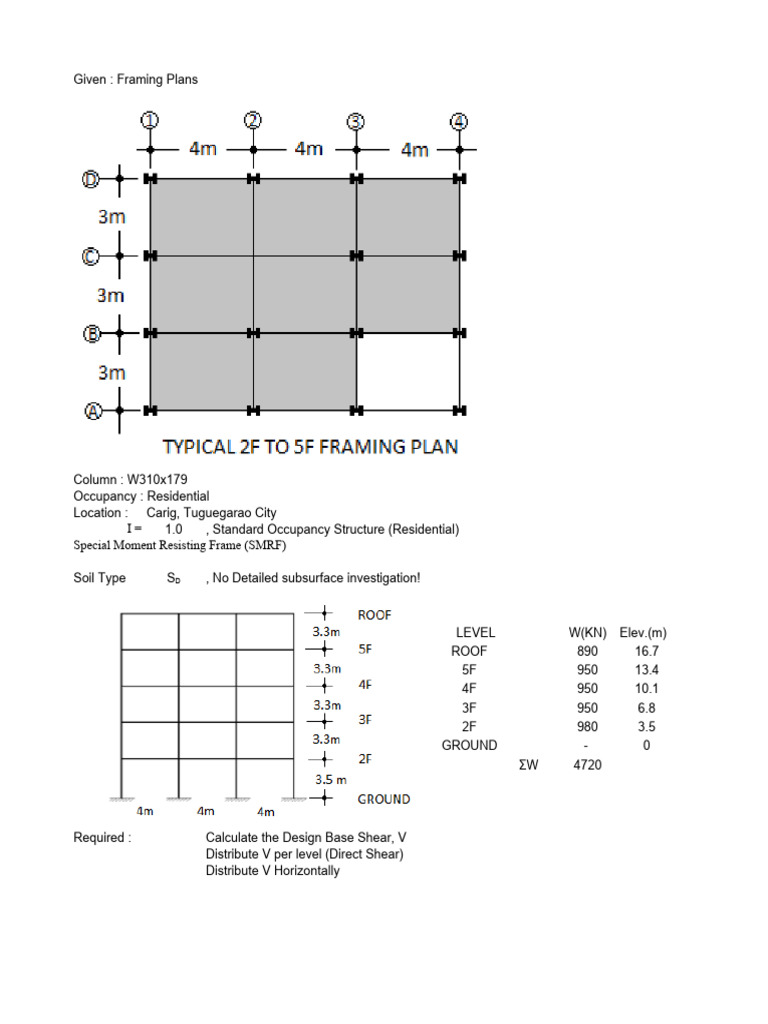 Design Base Shear Calculation for SMRF | PDF | Civil Engineering