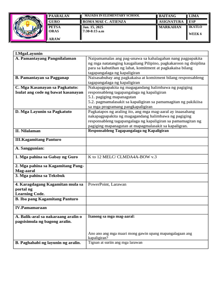 ESP Q3 W6 Jan.15, J2025 | PDF