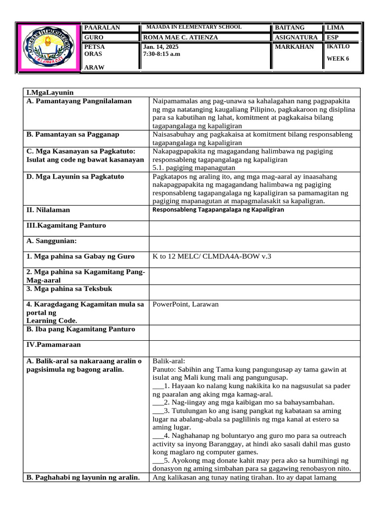 ESP Q3 W6 Jan.13,2025 | PDF