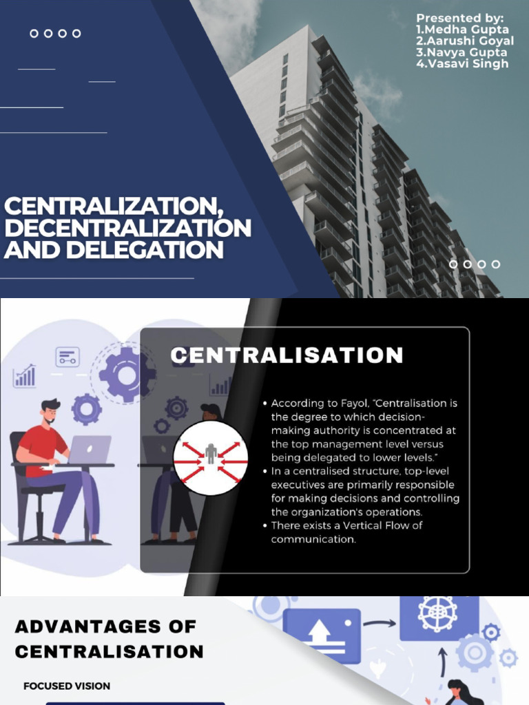 Delegation, Decentralisation and Centralisation. | PDF