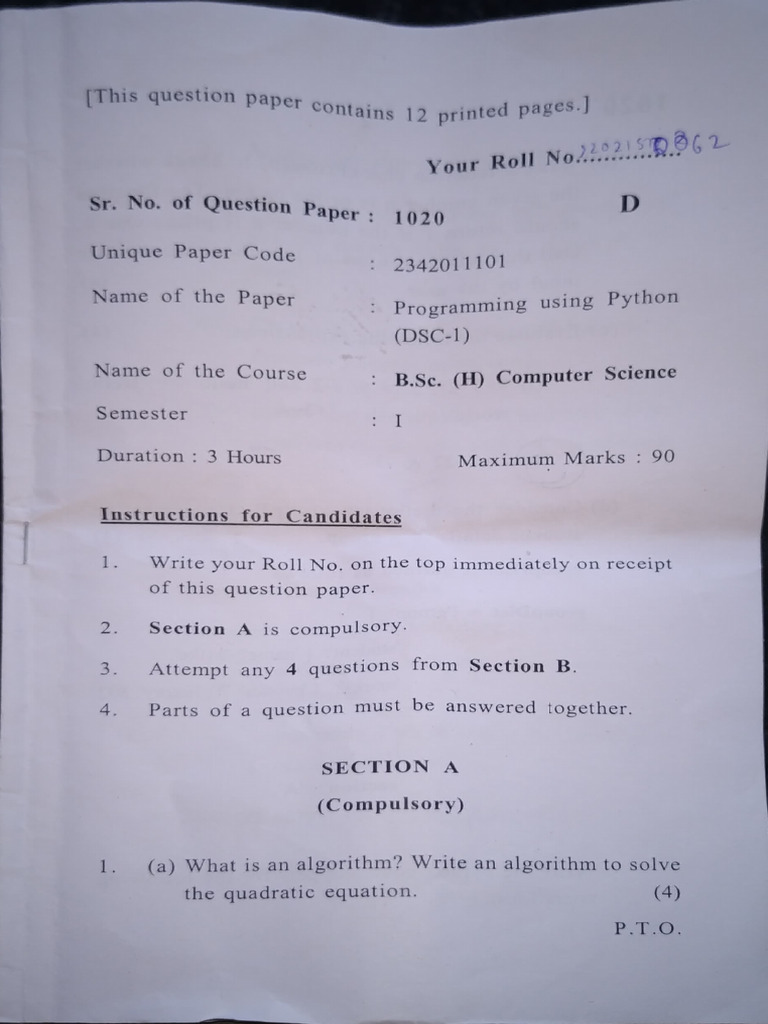 Ashish Question Paper | PDF | Function (Mathematics) | String (Computer ...