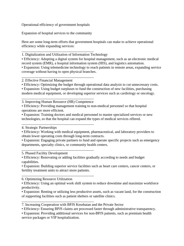Enhancing Hospital Efficiency and Services | PDF | Efficient Energy Use ...