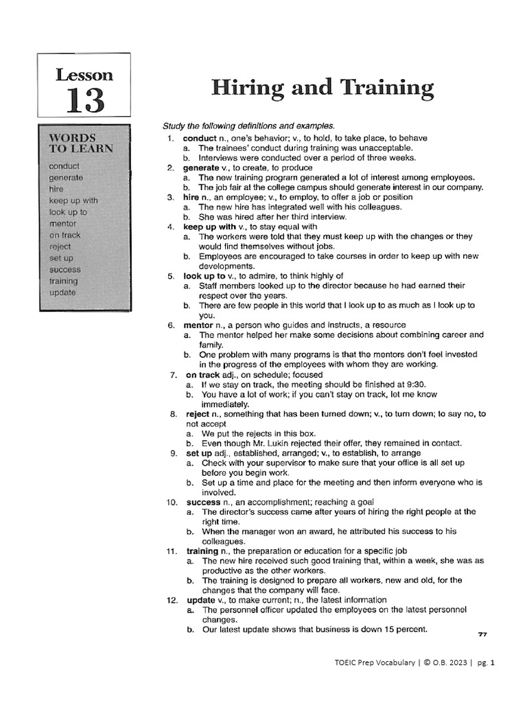 L13 - Vocabulary and Practice | PDF