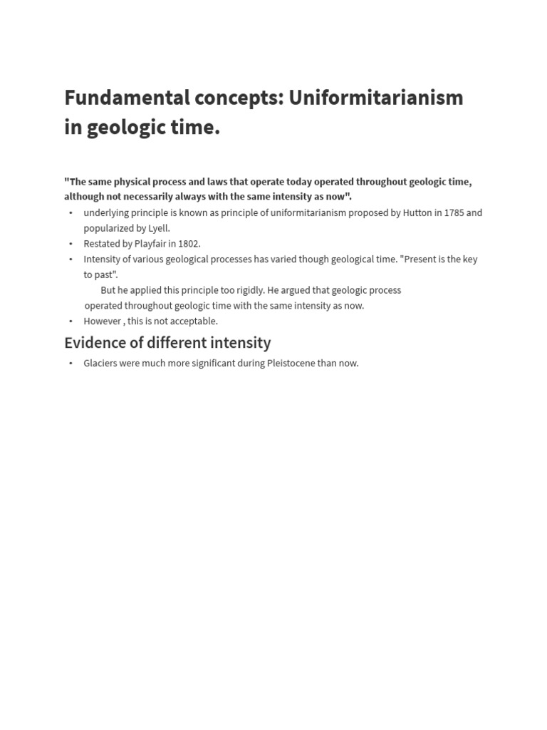 Understanding Uniformitarianism in Geology | PDF