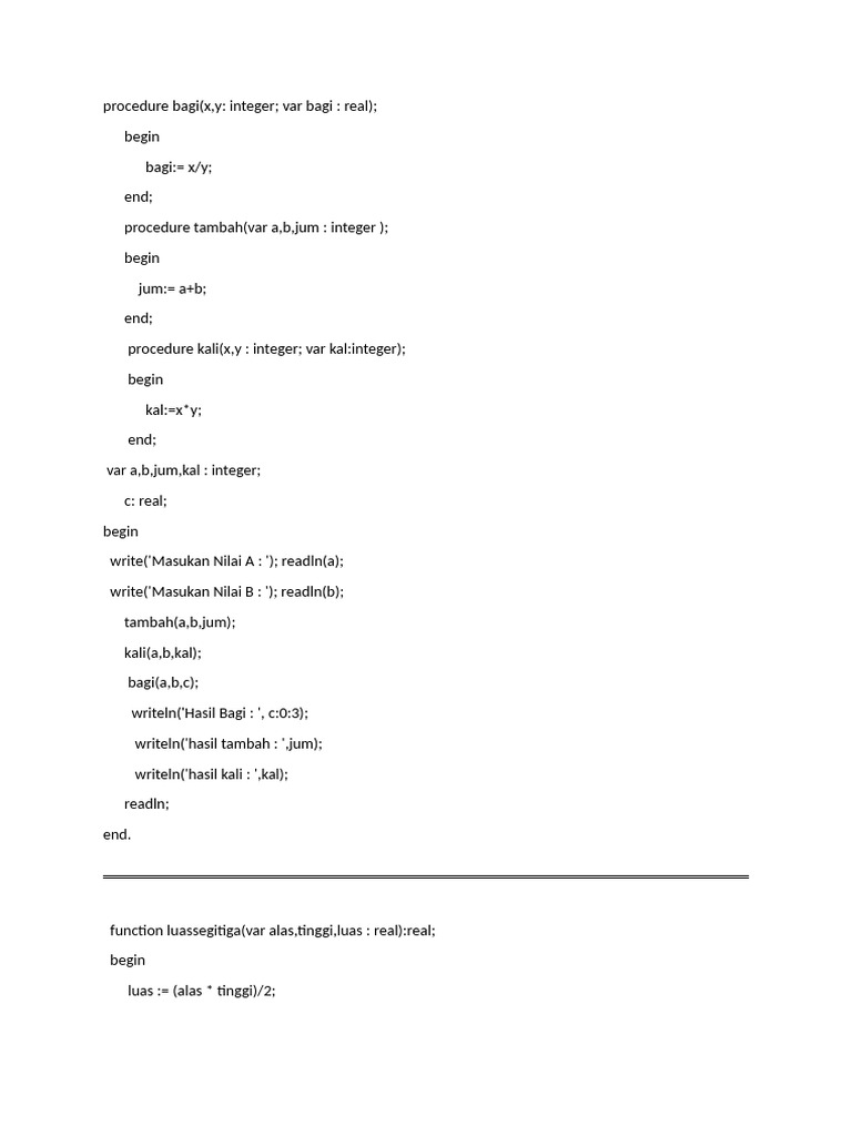 Procedure Dan Function | PDF