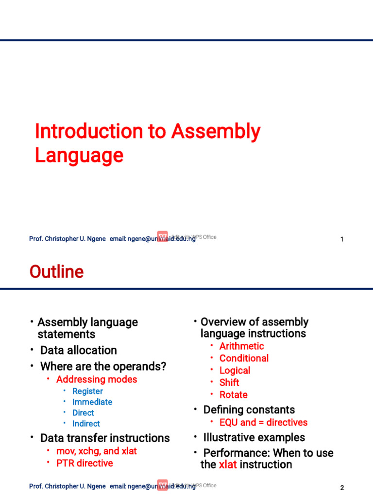 2 CPE 413 Intro To Assembly Lang Programming | PDF | Assembly Language | Computer Architecture