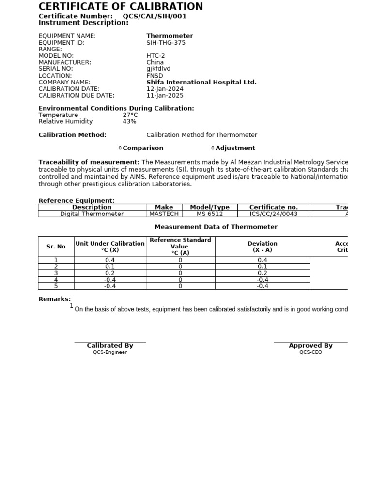 001 Thermometer | PDF | Calibration | Science