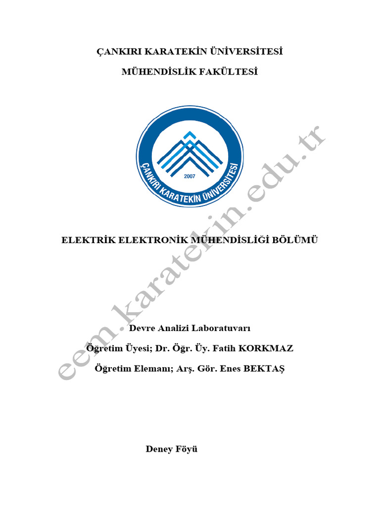 4.hafta Deney Föyü | PDF