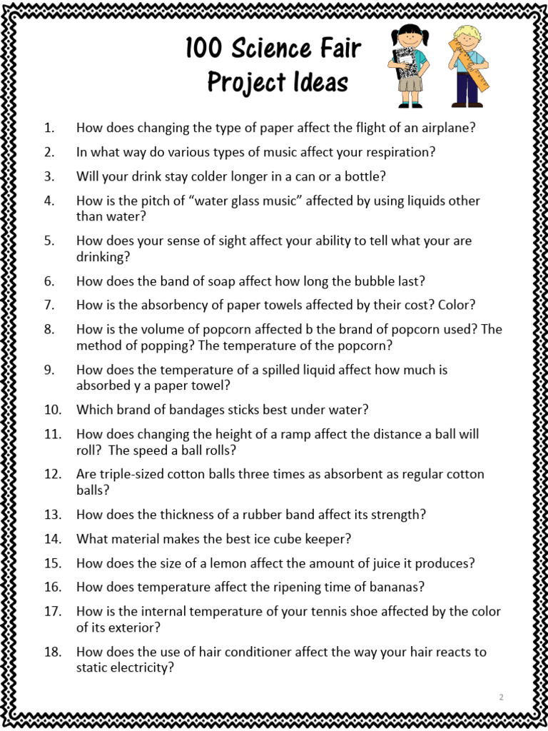 100 Engaging Science Fair Projects | PDF | Experiment | Water