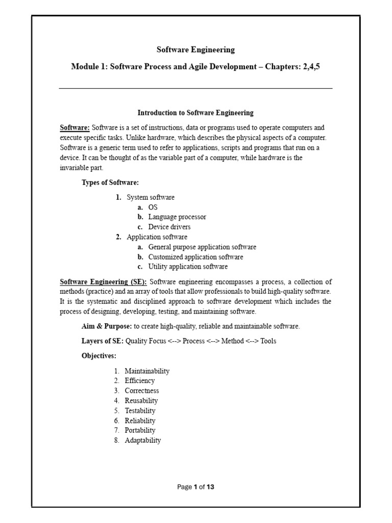 SE-Module-1-Key-Points | PDF | Software Development Process | Software Prototyping