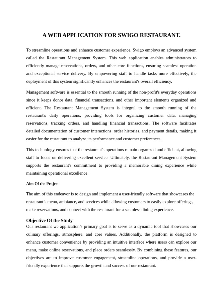 a restaurant project | PDF | Application Software | Usability