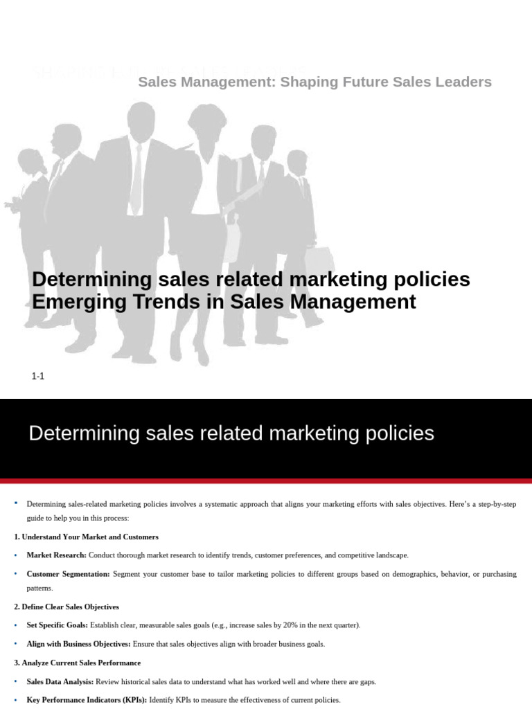CHAP 3 - Determining Sales Related Marketing Policies, Emeging Trends ...