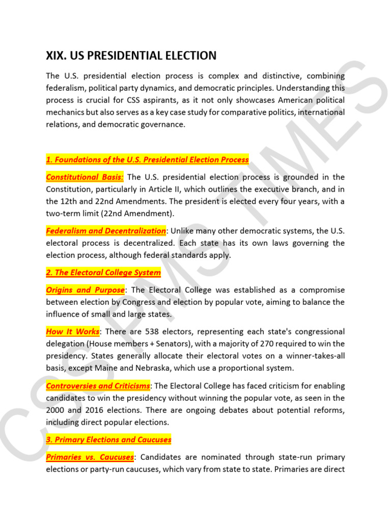 Xix. Us Presidential Election | PDF | United States Presidential ...
