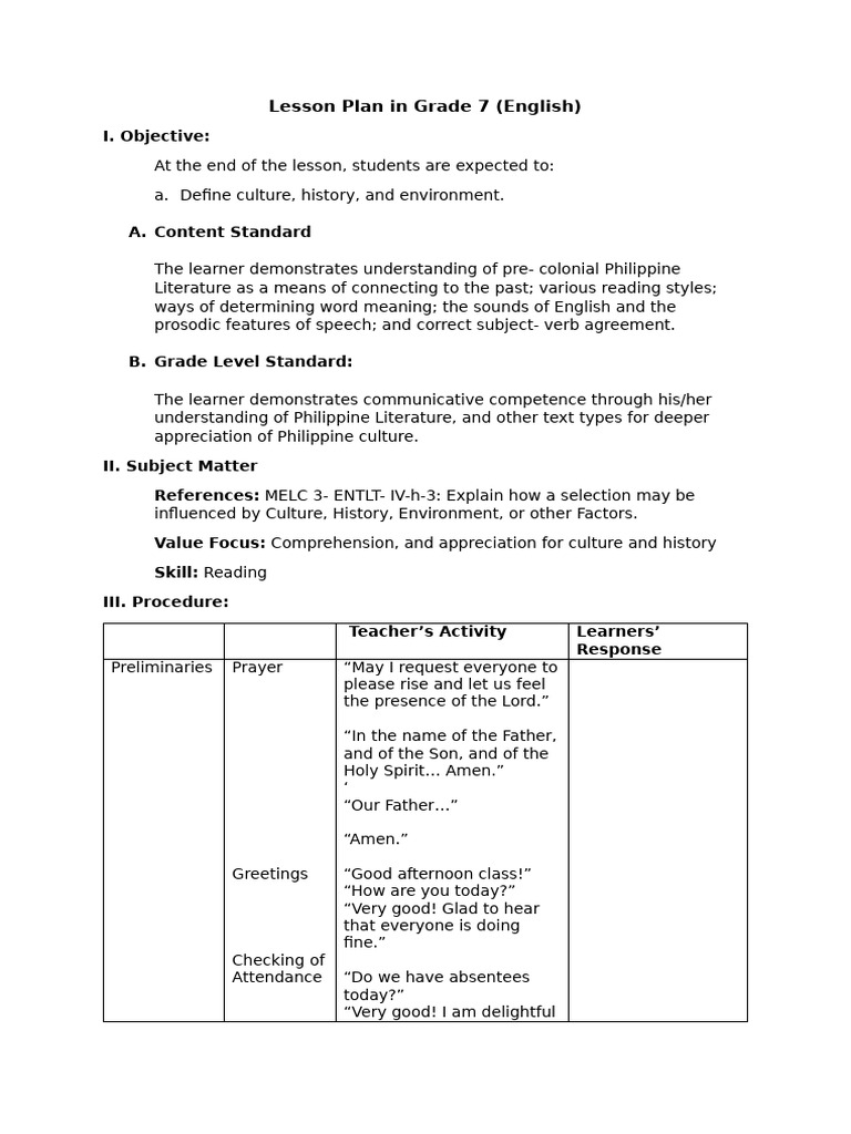 Lesson Plan in Grade 7 Q3-MELC2 | PDF | Lesson Plan | Human Communication