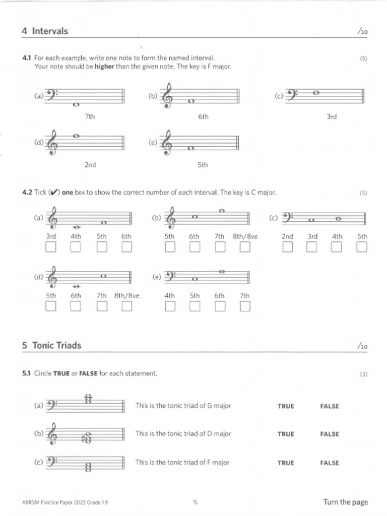 ABRSM Grade 1 - Practice Paper-15 | PDF