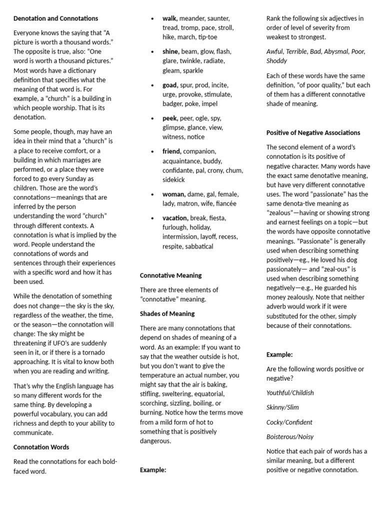 Understanding Word Connotations | PDF | Semantics | Linguistics