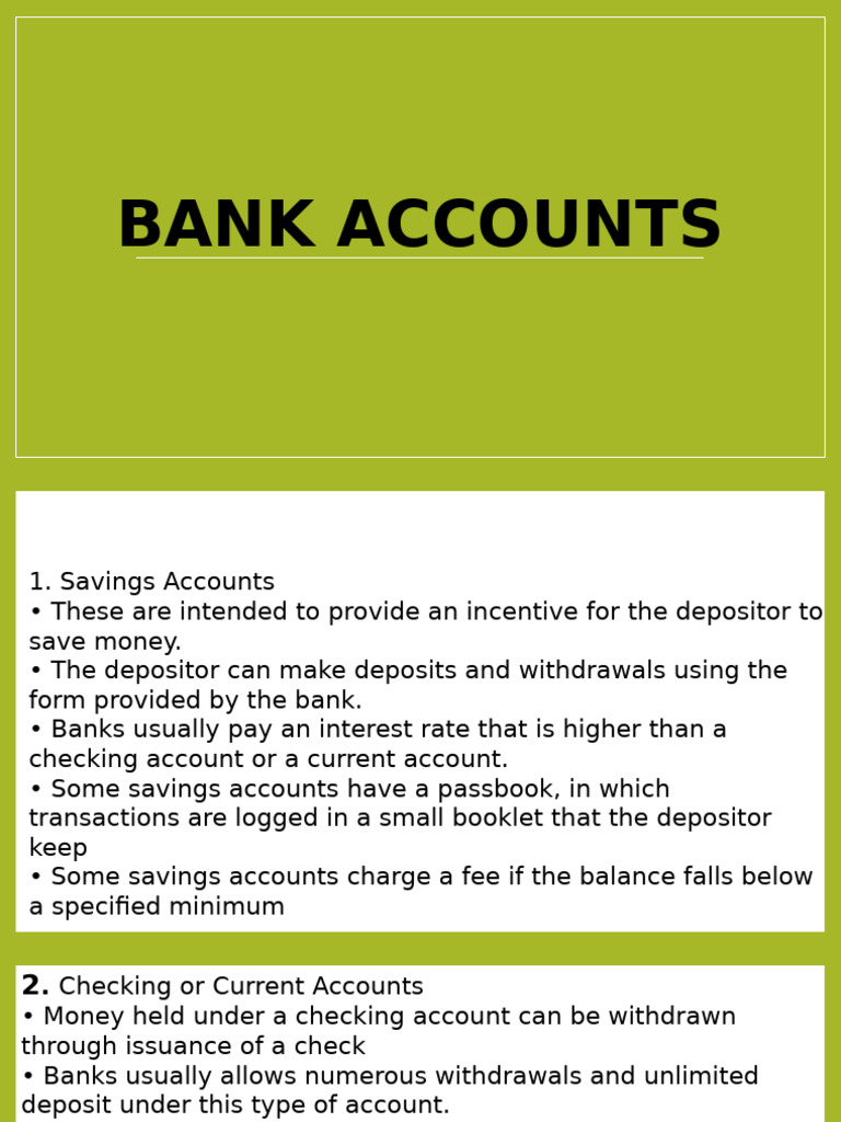 BANK-ACCOUNTS | PDF | Cheque | Transaction Account