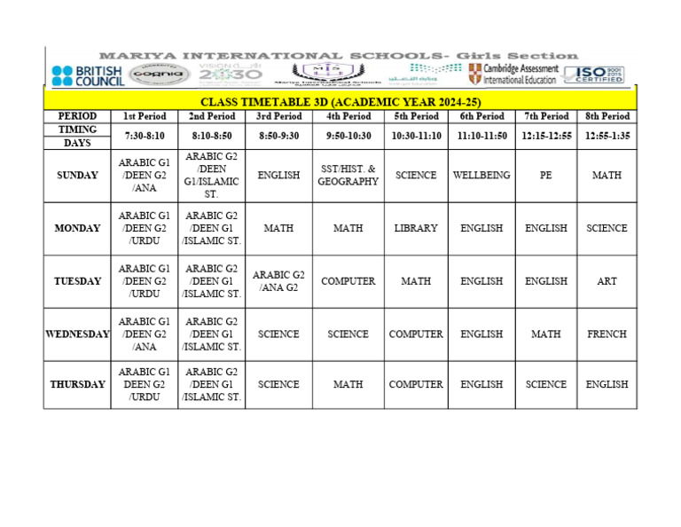 3D-Updated Timetable - PDF 1026506257 | PDF