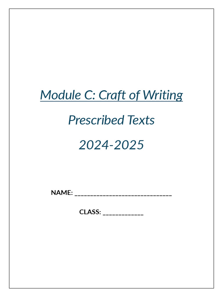 Module C: Craft of Writing Texts | PDF | Narrative | Narration