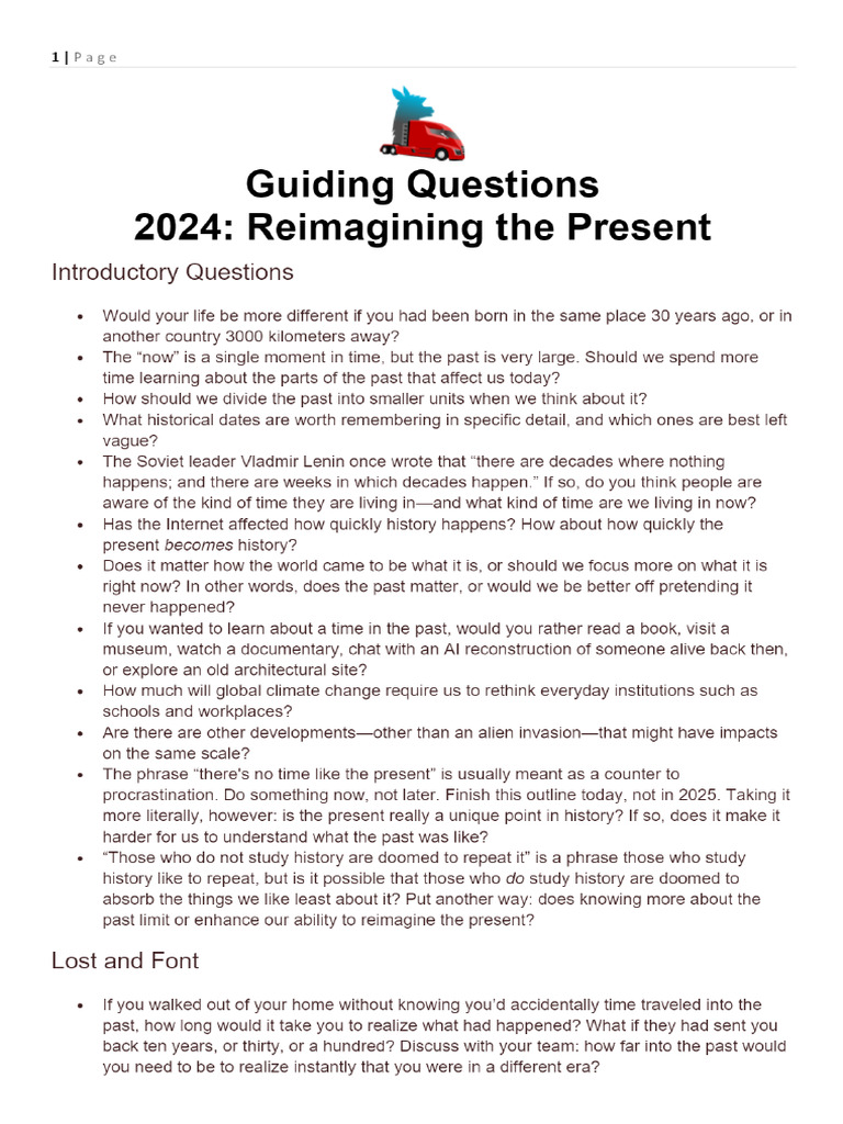 WSC Guiding Questions & Materials 2024 | PDF