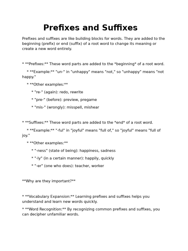 Prefix and Suffix | PDF