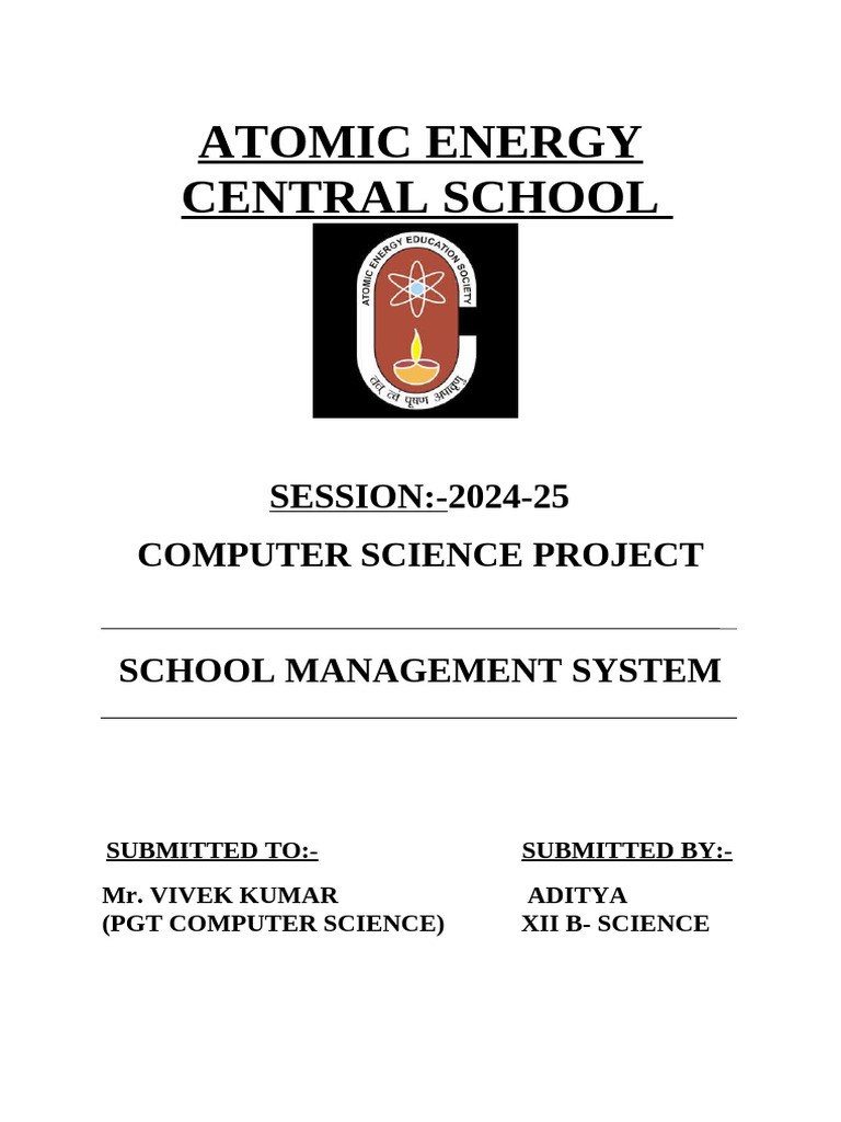 School Management | PDF | My Sql | Python (Programming Language)