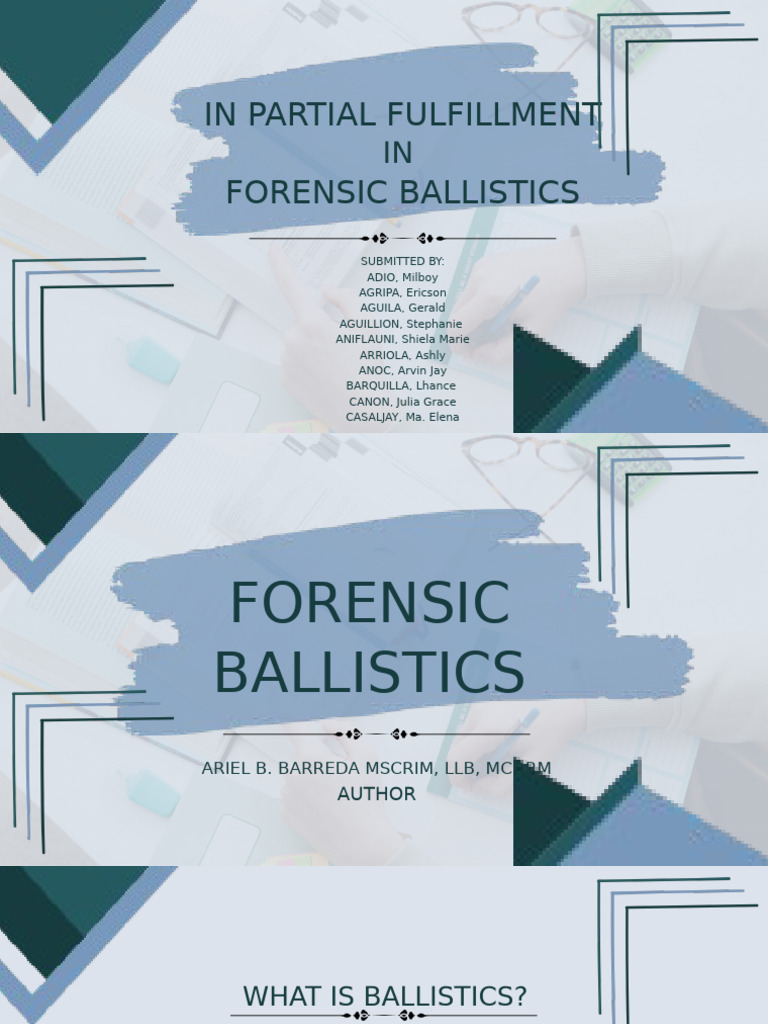 Ballistics Group 1 Report | PDF | Cartridge (Firearms) | Gun Barrel