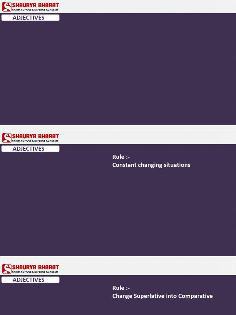 Adjective Rules for Army and Air Force | PDF